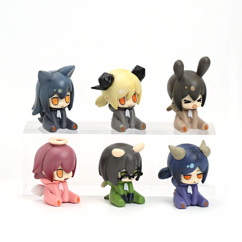 1set/6pcs Arknights figurine nightwear theme figure mini pvc model doll ...
