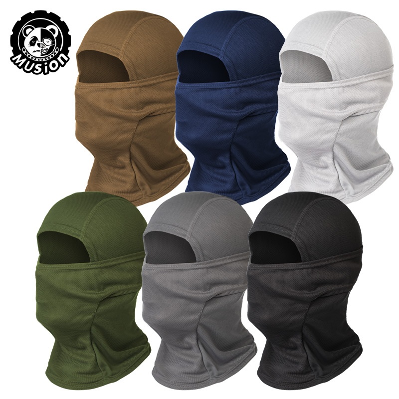 Musion Solid Color Balaclava Motorcycle Full Face Mask Breathable Mesh ...