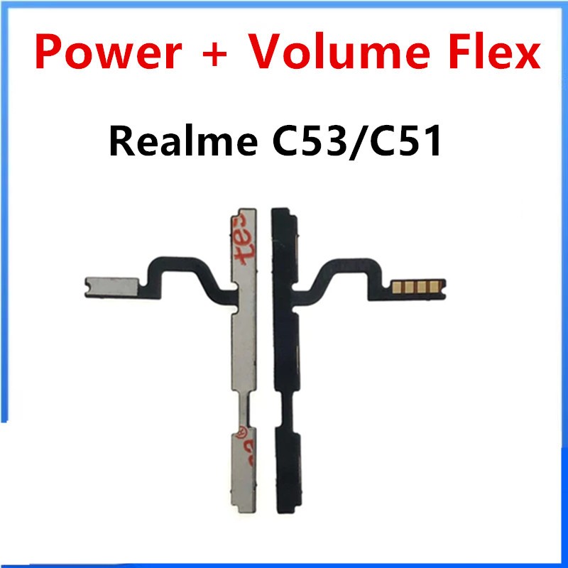 For Realme C53 ( RMX3760 ) Power On Off Volume Up Down Side Switch Button Key Flex Cable Ribbon ...