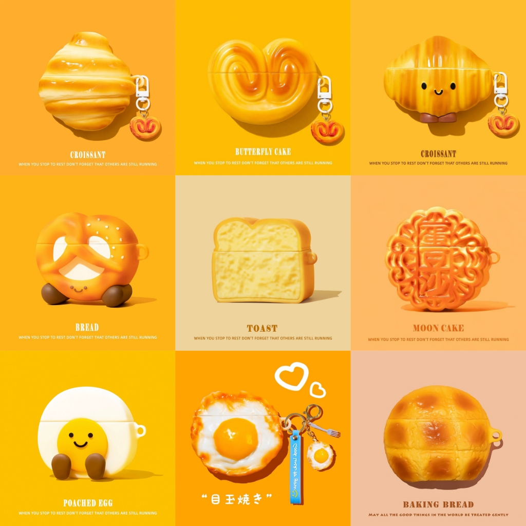 Funny Food Airpods Case Croissant Airpods 4 Case Silicone Airpods Pro 2 ...