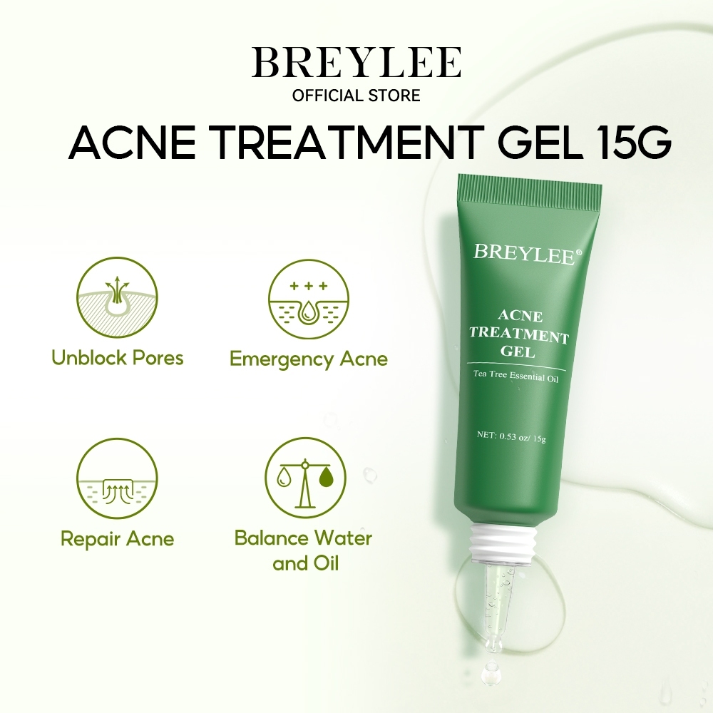 BREYLEE Tea Tree Acne Treatment Gel Acne Remover Gel Pimple Marks Remover Acne Scar Removal ...