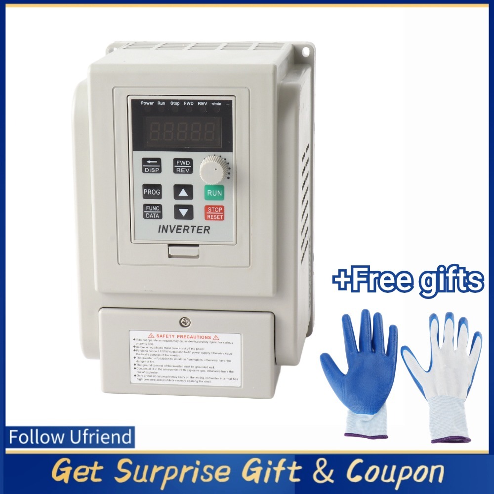 220V Single phase Variable Frequency Drive VFD Speed Controller for 3 phase 4kW AC Motor ...