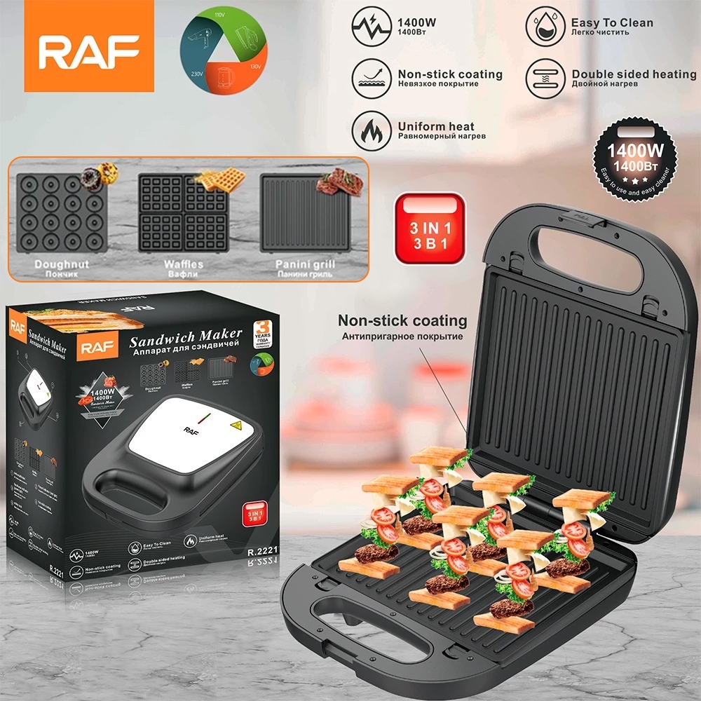 RAF 3 in1 Electric Waffle Maker Machine 16 Hole Mini Donut Maker ...