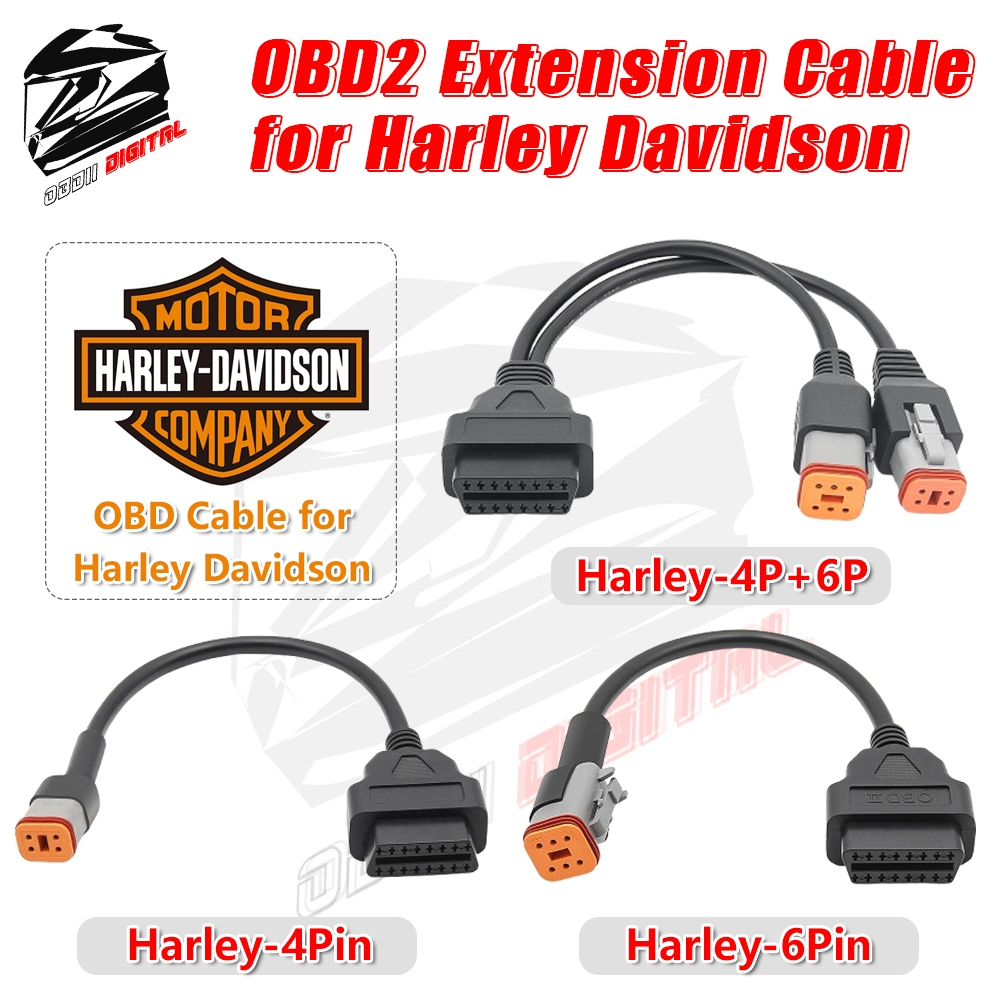 OBD2 Cable for Harley 4pin / 6pin 2 in 1 Motorcycle Adapter Extension ...