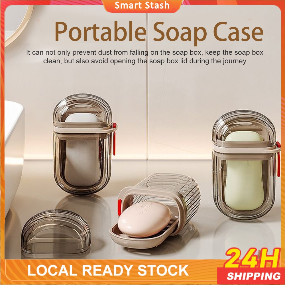 Transparent Travel Soap Box with Lid Sealed for Draining Plastic Soap ...