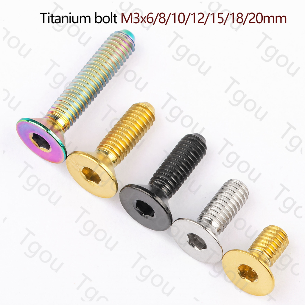 Tgou Titanium Bolts M3x6/8/10/12/15/18/20mm Allen Key Flat Head Screws ...