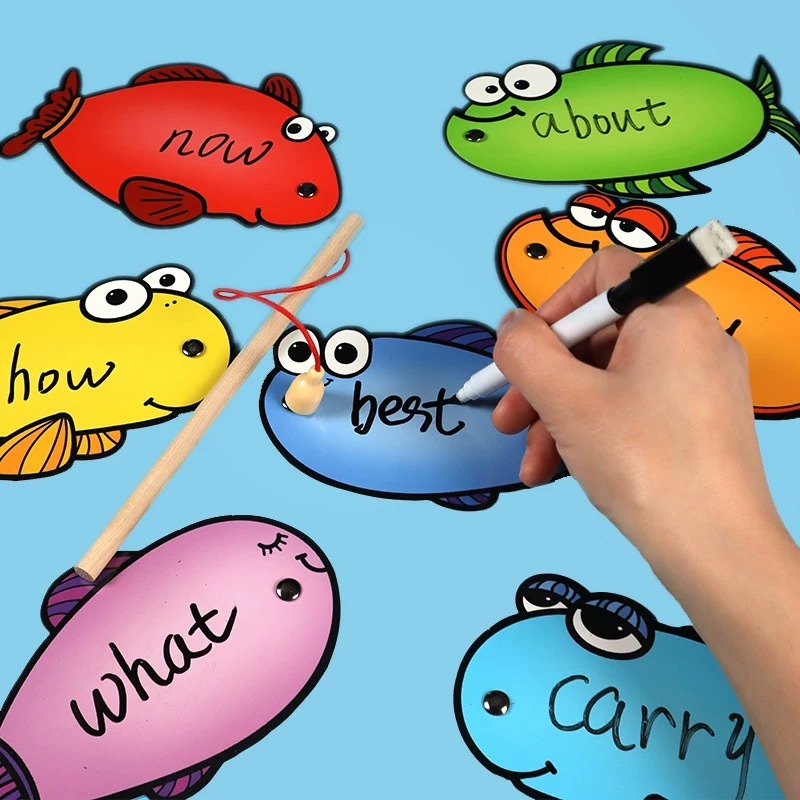 BELLKIDS Magnetic Fishing Toys for Kids Erasable card Cartoon Fish ...