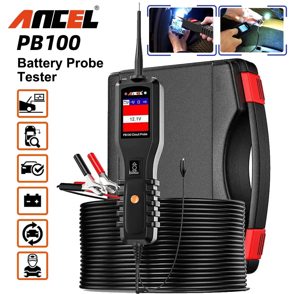 ANCEL PB100 12V 24V Automotive Circuit Probe Tester Voltage Current ...