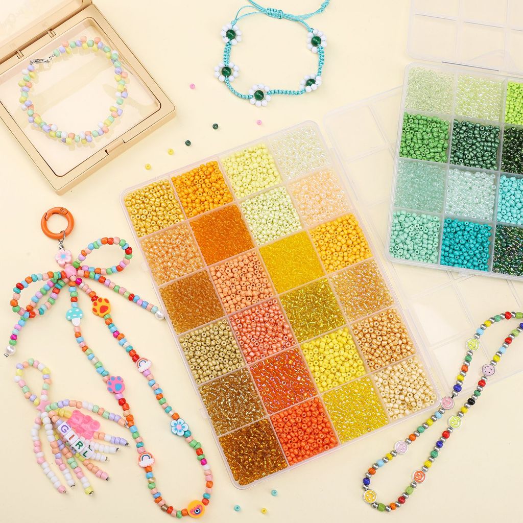24 Grid Rice Bead Set Box 3mm Mixed Style Set Box DIY Handmade Rice ...