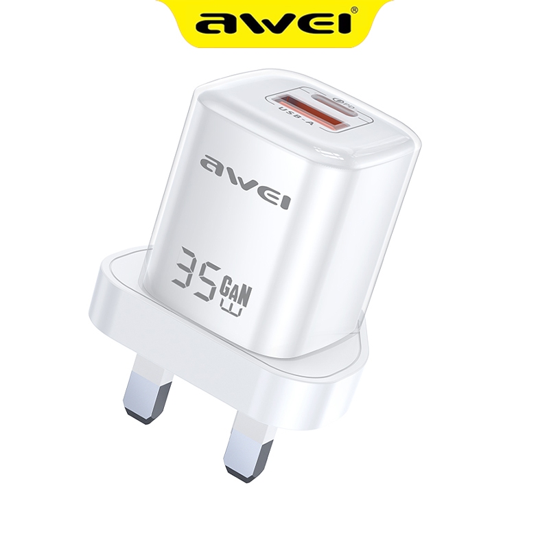 Awei PD78 GaN Charger 35W Fast Charging Mini Size USB C Charger For IP ...