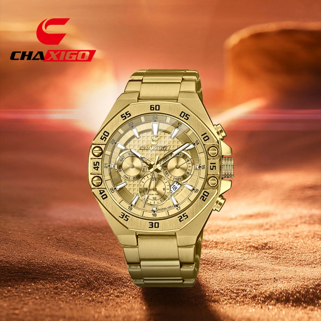 CHAXIGO Big Sport Watch For Men Waterproof Fashion Luminous Chronograph