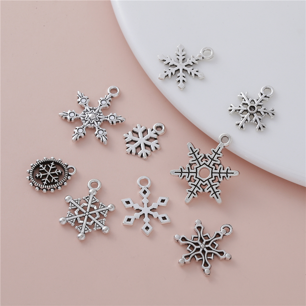 Fashion Winter Christmas Snowflakes Charms Zinc Alloy Pendants For Women's Personalized DIY ...