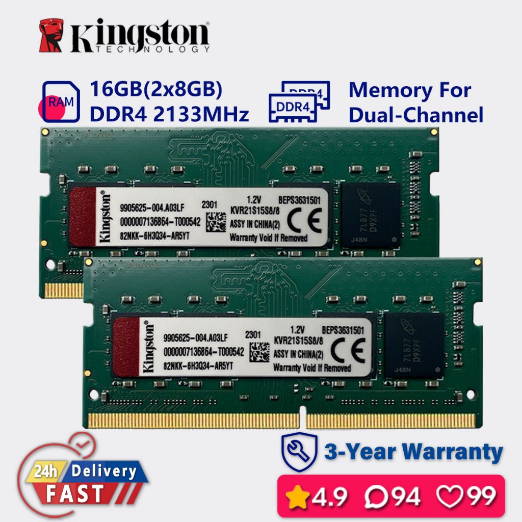 KINGSTON 16gb 32gb 2133mhz ddr4 Dual channel memory ram laptop sodimm pc4 17000s | Shopee ...