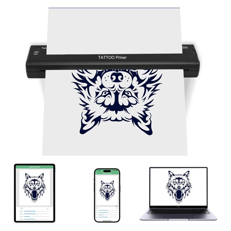 Wireless Tattoo Stencil Machine Thermal Printer Tattoo Tracing Machine ...