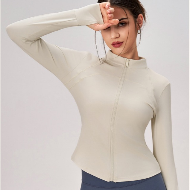 2024 New Zipper Yoga Jacket Stand-up Collar Slim Running Fitness ...