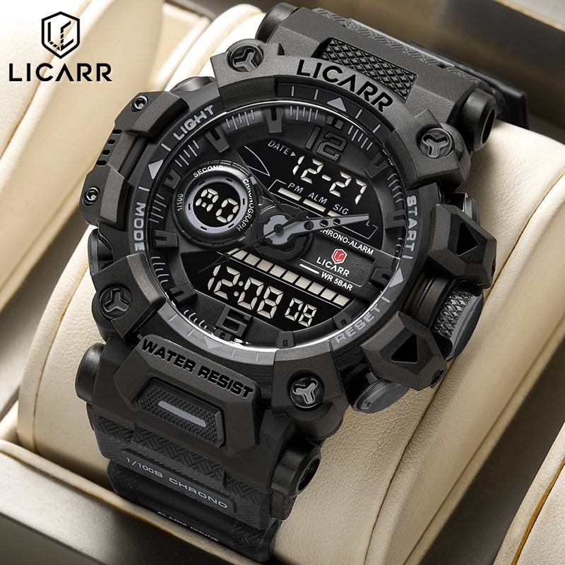 LICARR Top Fashion Brand Men's Watch Dual Display Original Casual ...