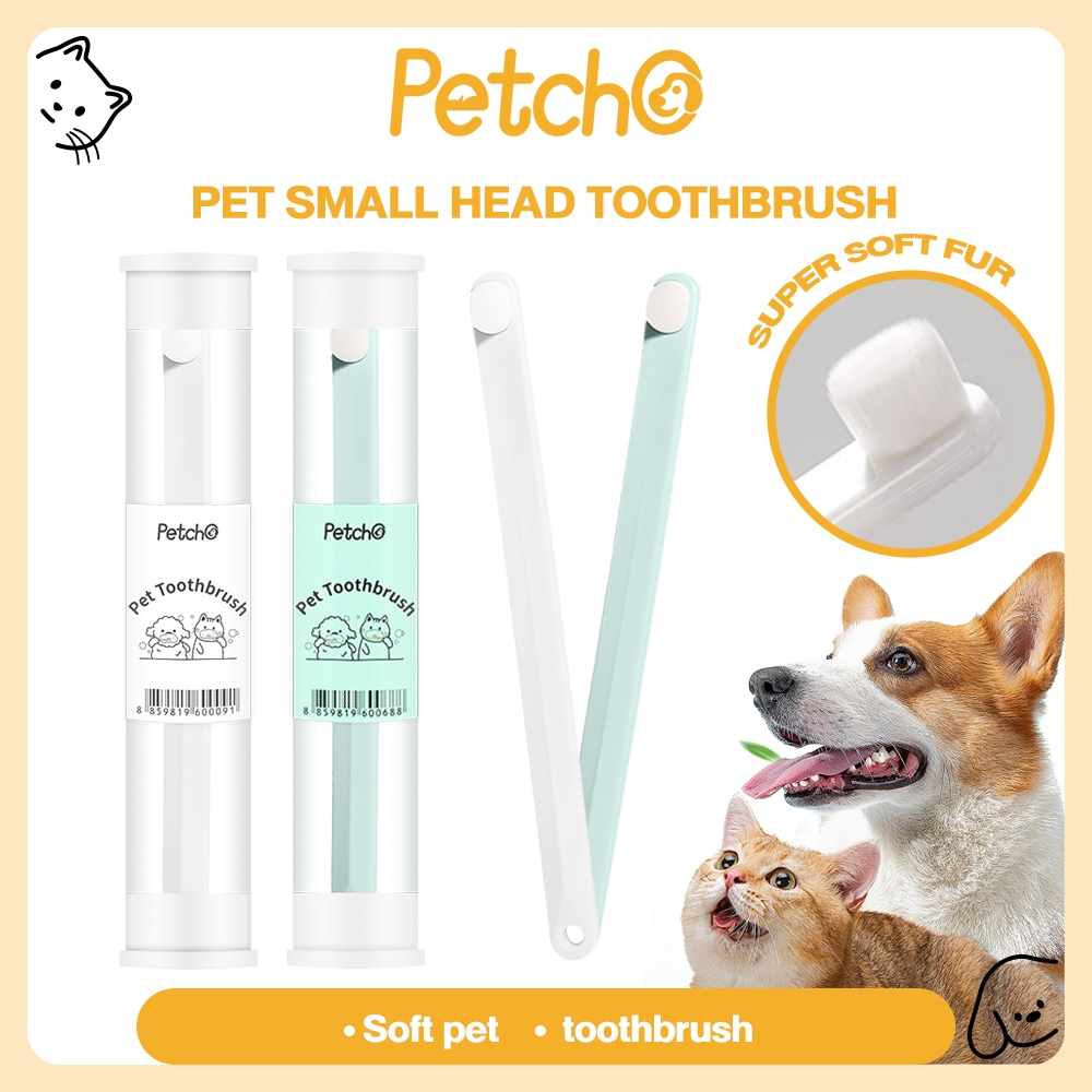 Petcho Pet Toothbrush Soft Removes Tartar Reduces Bad Breath Dog ...
