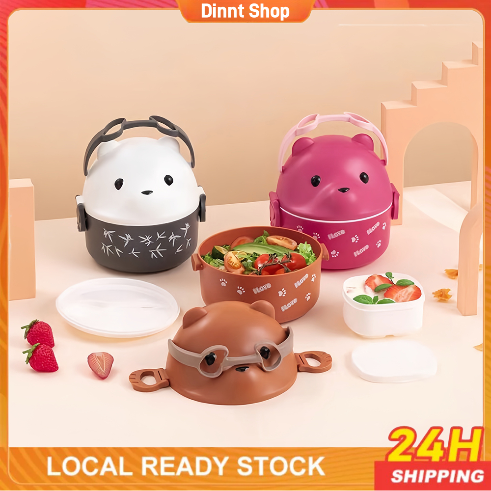 Lunch Box For Kids Eyeglass Bear Japanese Bento Box single layer Leak ...