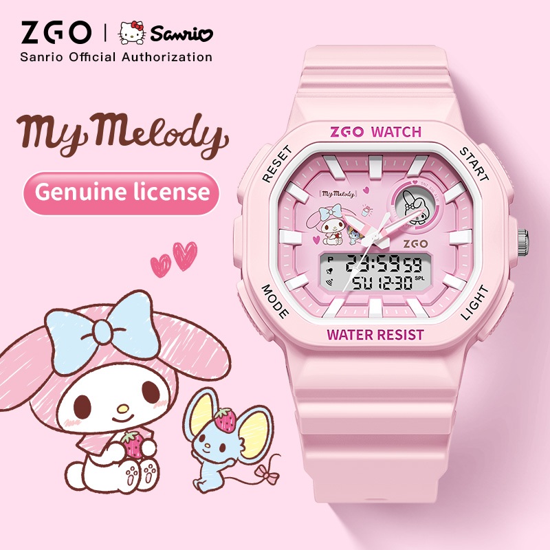 ZGO x Sanrio Melody Watch For Kids Girls Boys Dual Display Waterproof ...