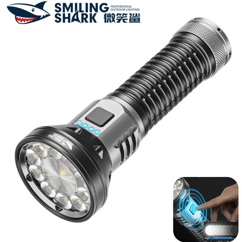 Smiling Shark SD5292 LED Flashlight M60 Super Bright 9000LM 5Mode Type ...