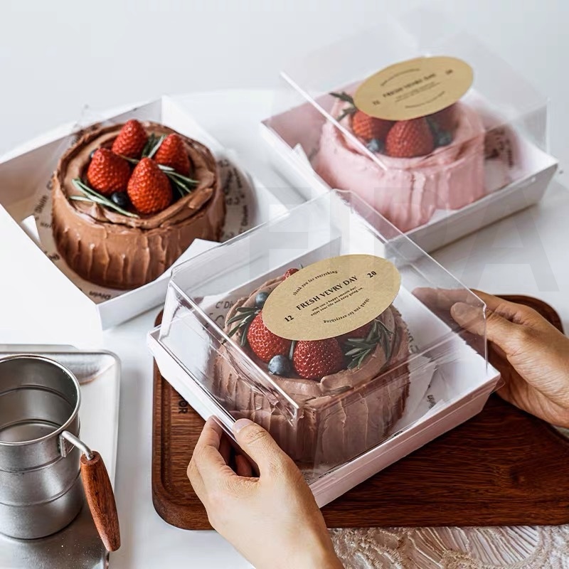 Cake/Thousand Layer/Tiramisu Box Kraft Box Transparent Pastry Box ...