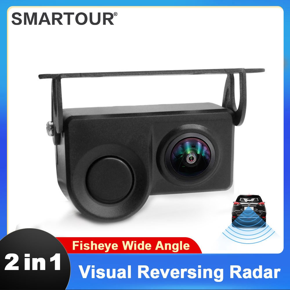 HD New 2 in 1 Sound Alarm Car Reverse Backup Video Parking Sensor Radar ...