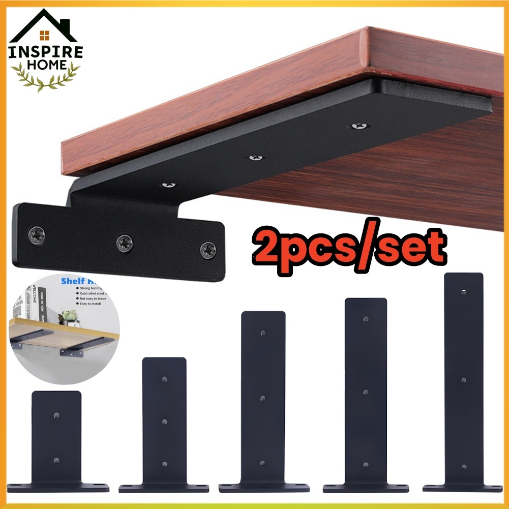 2 PCS Steel Heavy Duty Concealed Floating Wall Bracket Front and Back ...