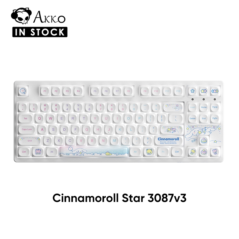 Akko Cinnamoroll 3087v3 Mechanical Keyboard Wired with PBT MOA Dye-sub ...