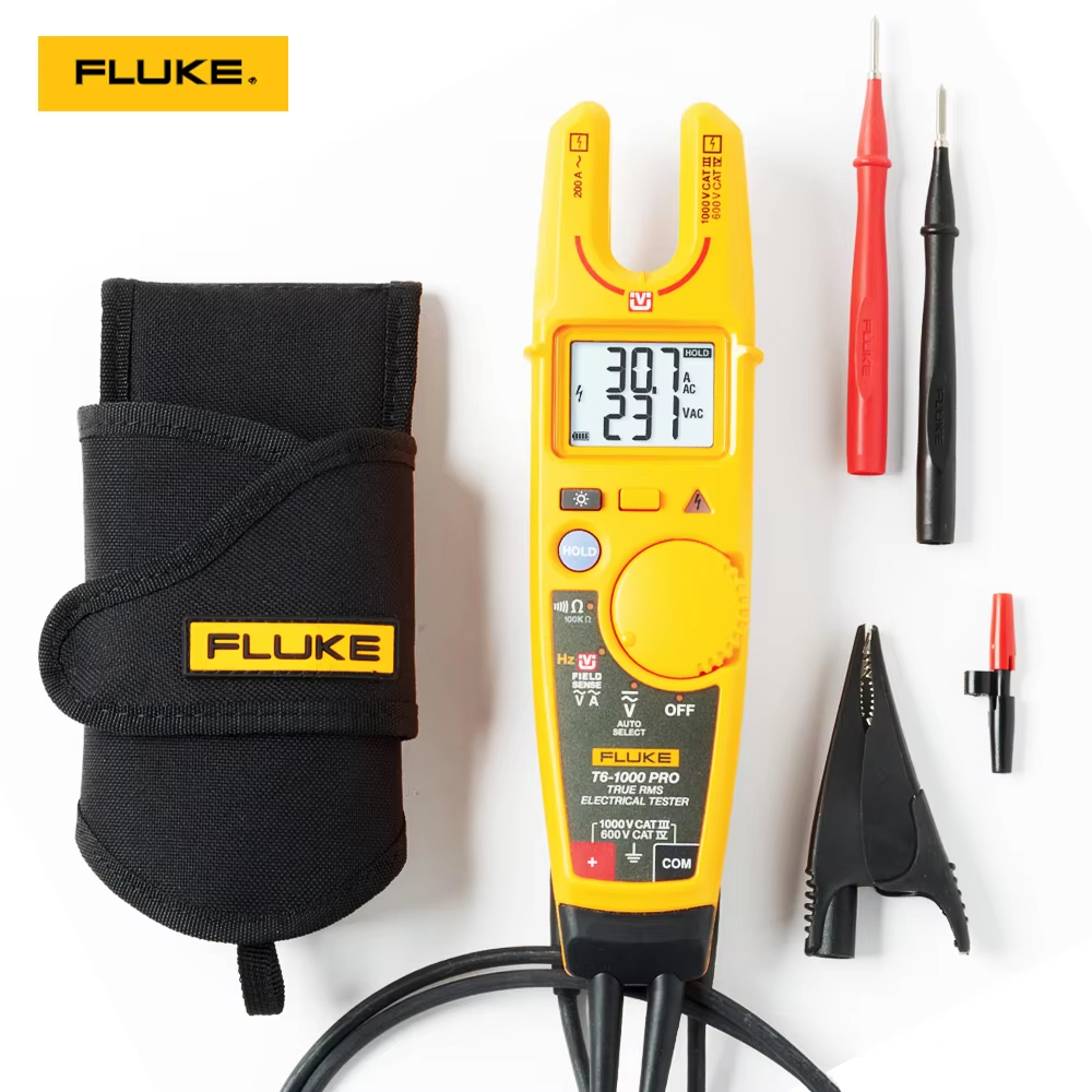 Fluke T6-1000 PRO Electrical Tester Clamp ammeters 1000V AC/DC True RMS ...