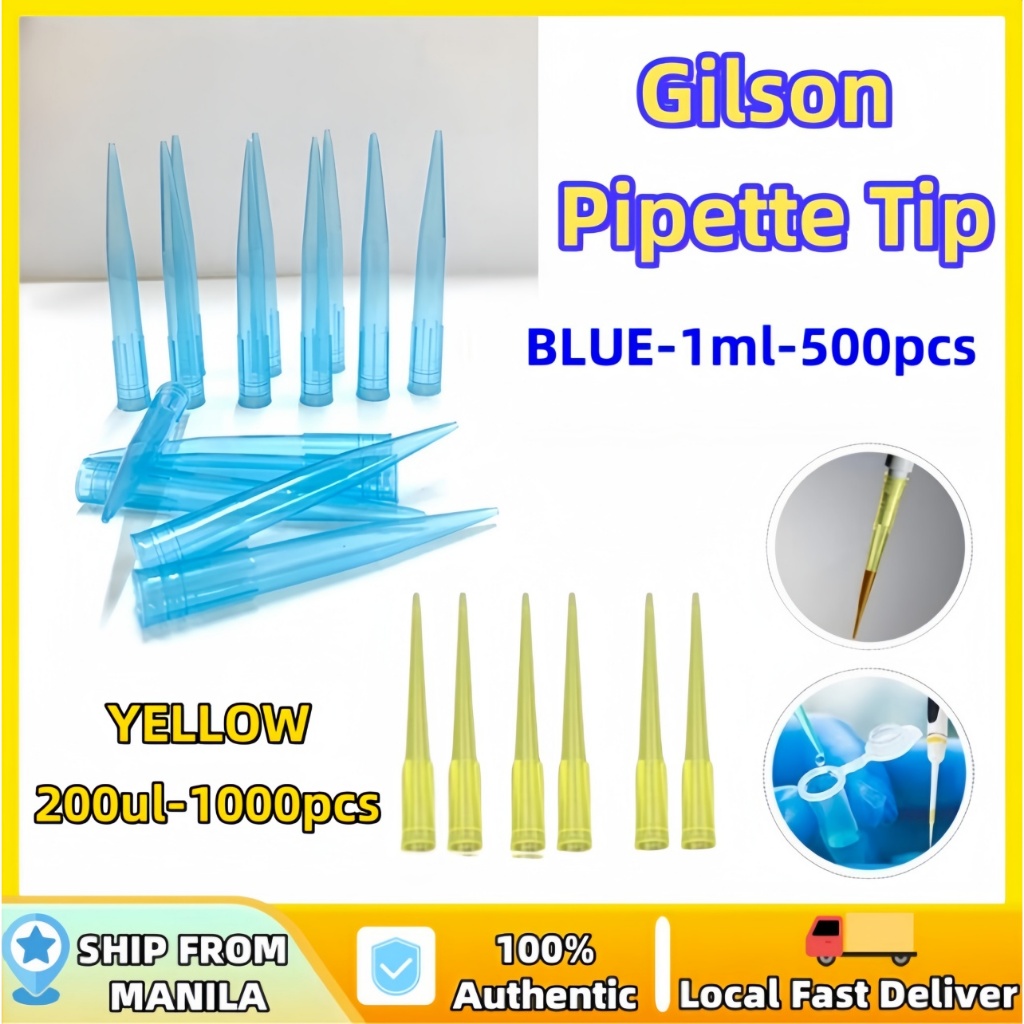 Yellow Pipette Gilson Tips 1000pcs Per Pack (200ul)/ Blue Tips 500pcs ...