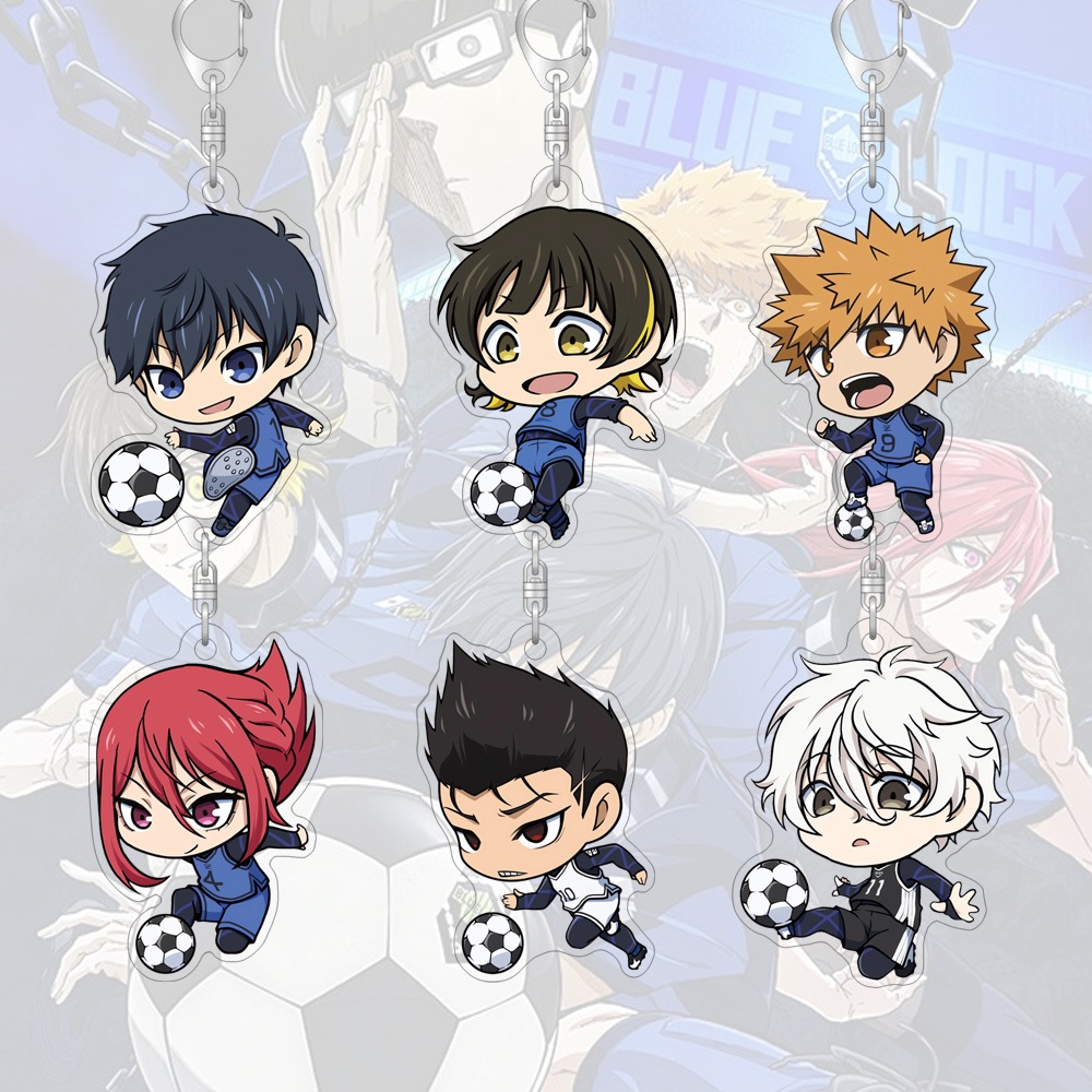 Acrylic Keychain Blue Lock Cartoon Cute Bags Decorative Schoolbag Small ...