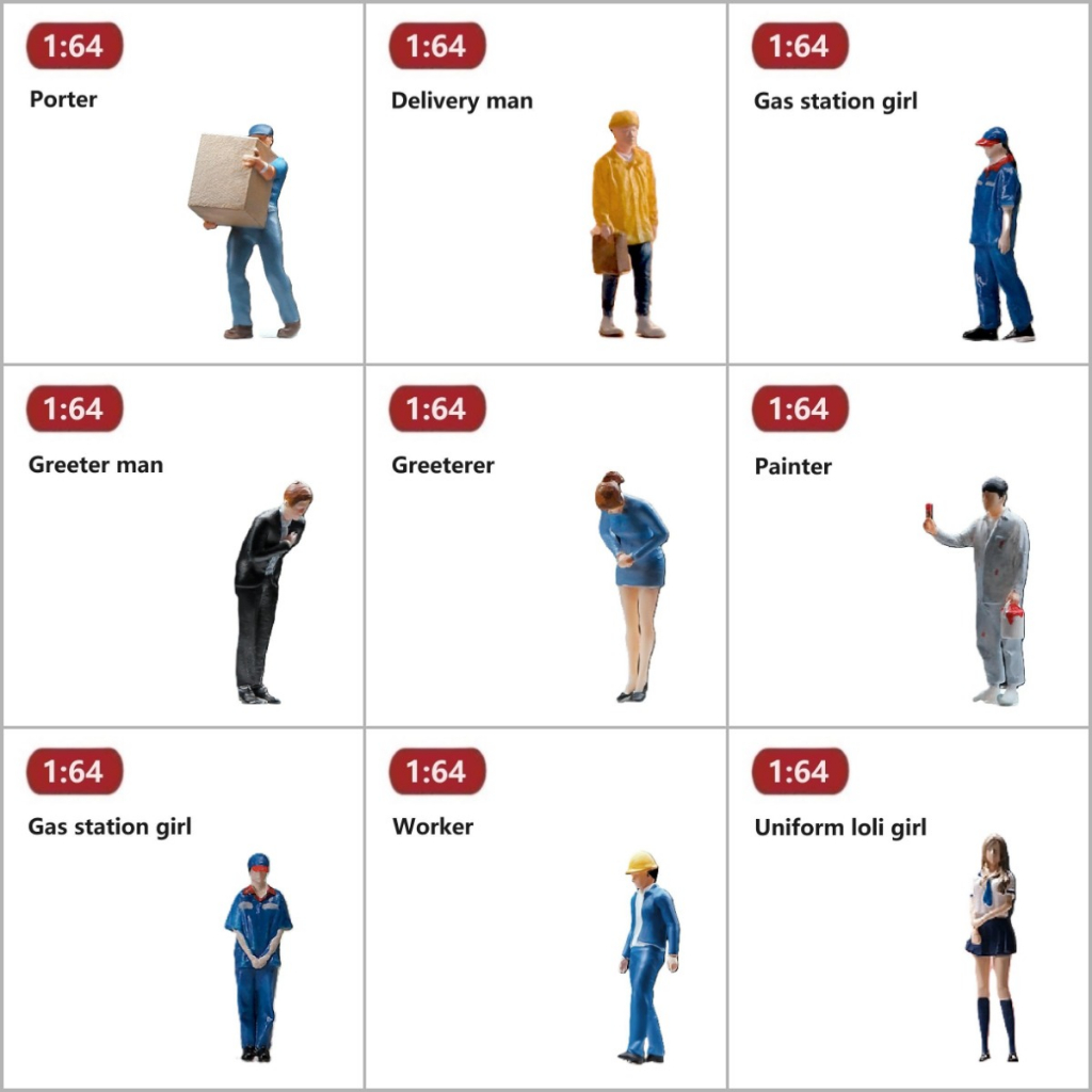 1/64 Working people Miniature Diorama Figures SHOUCANGJIA Resin Model ...