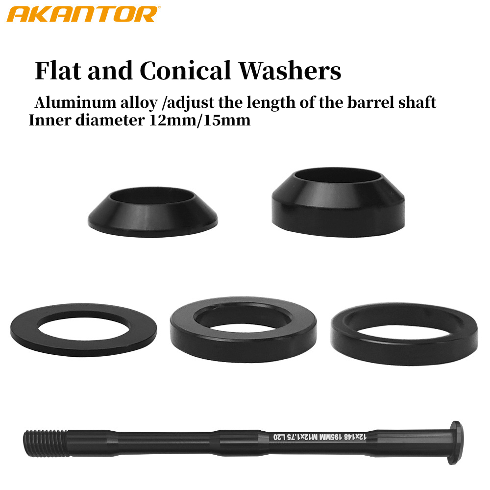 Aluminium Alloy Washers for M12 M15 Bicycle Thru Axle, Flat and Conical ...