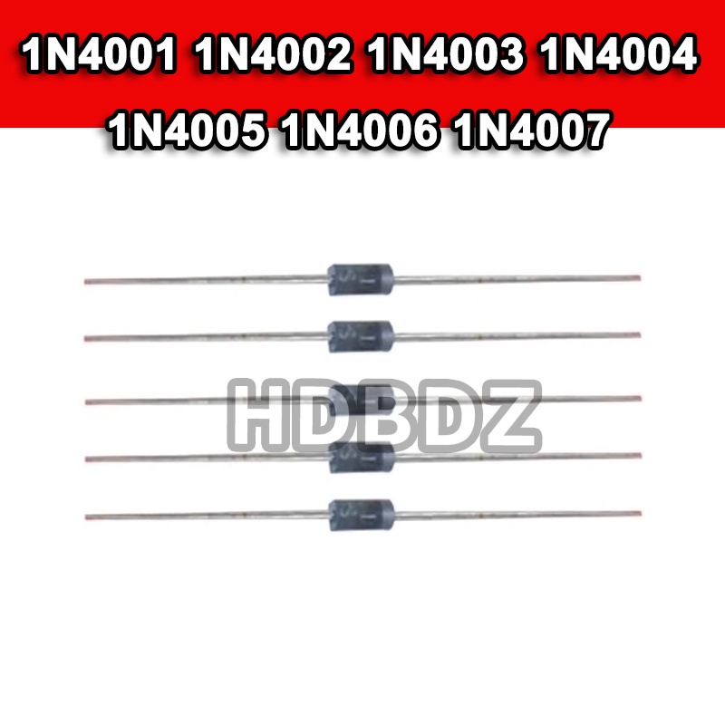 50~100pcs 1N4001 1N4002 1N4003 1N4004 1N4005 1N4006 1N4007 DO-41 Rectifier Diode IC | Shopee ...