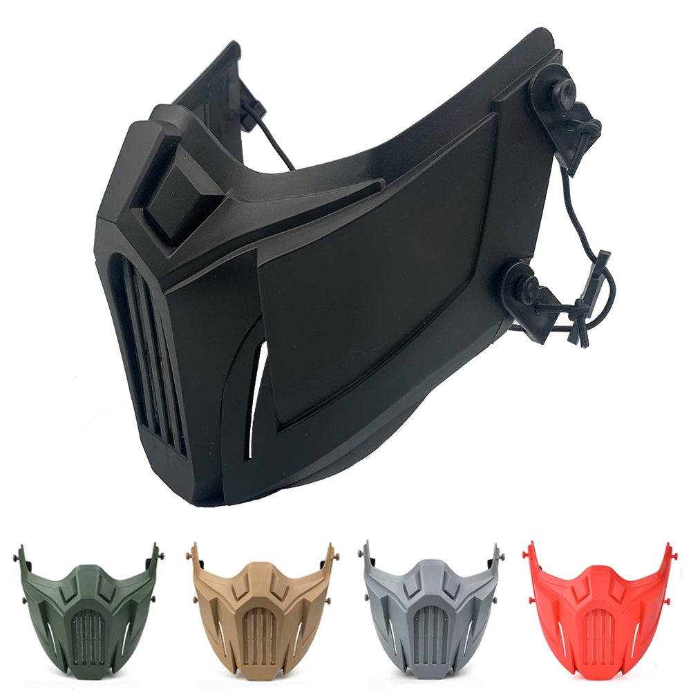 Tactical Airsoft Mask Outdoor Paintball Hunting Half Face Iron Warrior ...