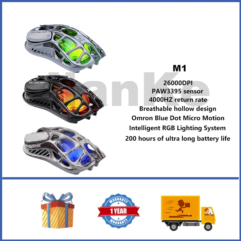 Gravistar M1 Wireless Mouse PAW3395 26000DPI Lightweight Three Mode ...