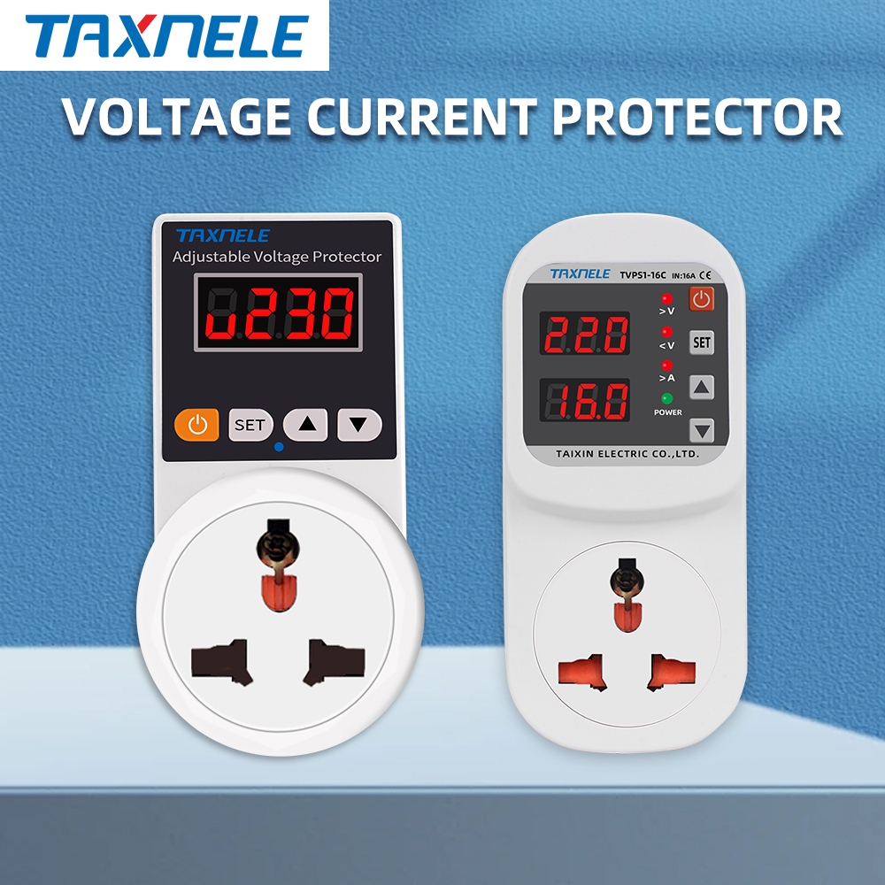 TAXNELE 16A Voltage Protector Socket EU Plug AC 220V Adjustable Socket ...