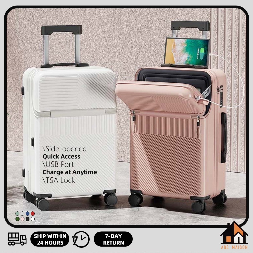 ABC MAISON 20/26/28 Inch Luggage USB Charging Maleta Travel Bag Hand ...