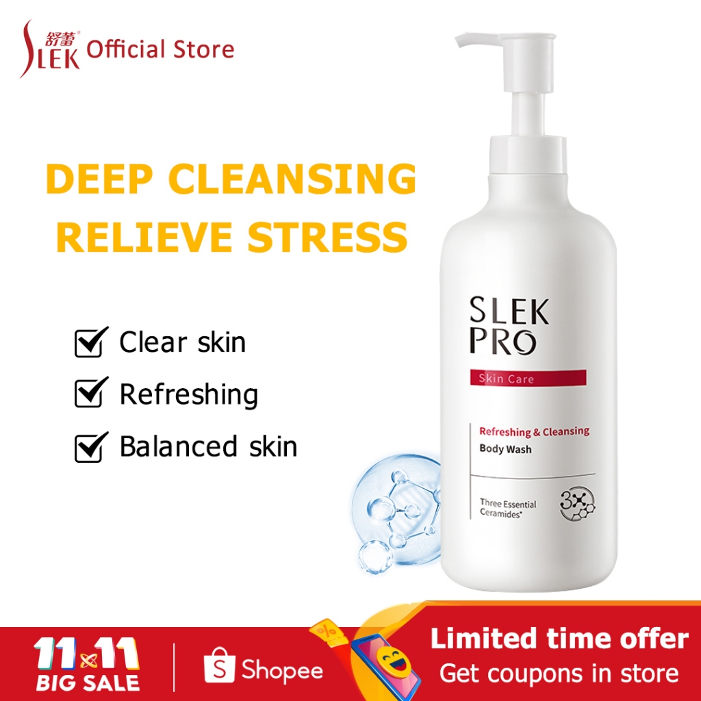 SLEK PRO double refreshing cleansing shower gel gently cleanses the skin, bathing shower lotion ...