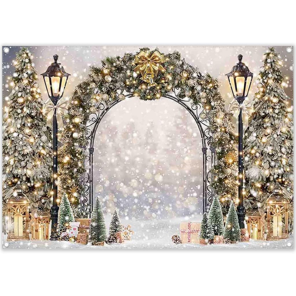 7x5ft Christmas Backdrop Winter Snowy Forest Scene Wonderland Xmas Pine ...