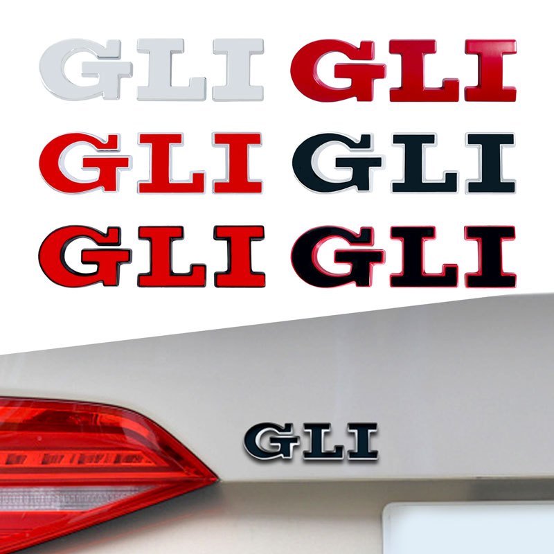3D Metal Letters Logo GLI Emblem Rear Trunk Badge Sticker Decal Decor ...