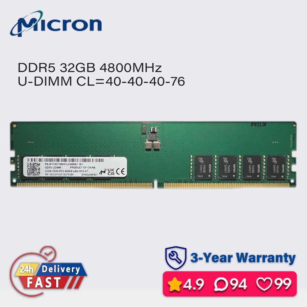 MICRON ddr5 16gb 32gb 4800mhz dimm desktop memory ram 38400 pc5 | Shopee Philippines