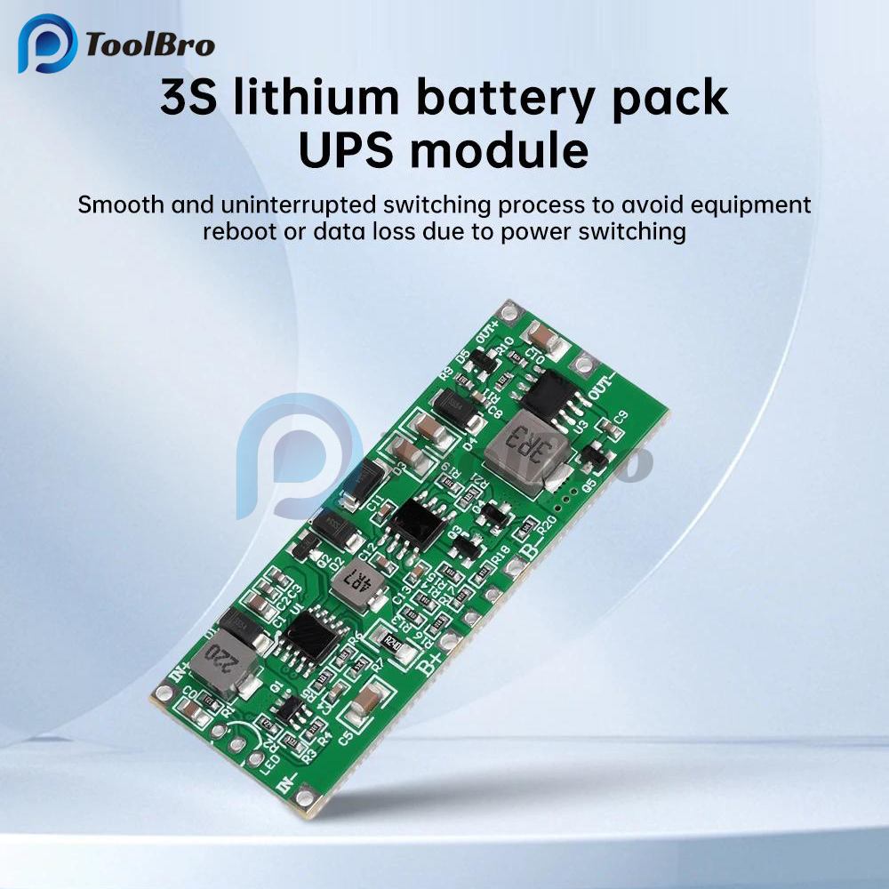 36W 24W 12V Automatic Switching UPS Module 3S 18650 Lithium Battery ...