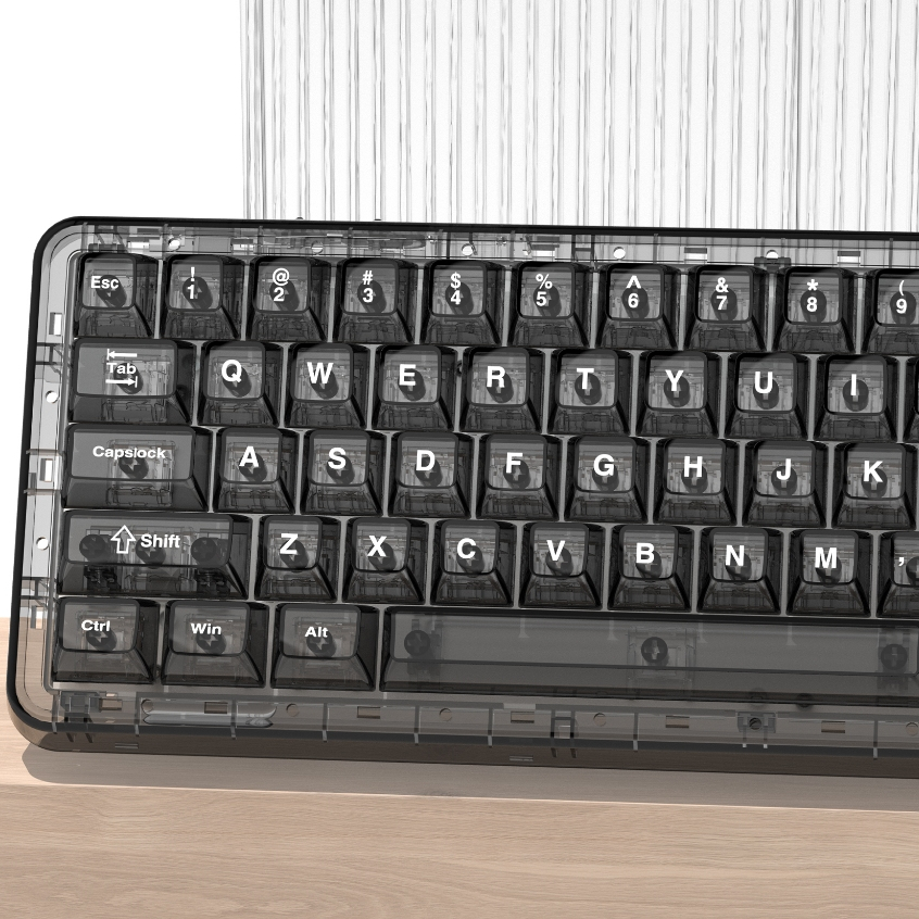 WOMIER 114 Keys Transparent Grey Shine Through Keycaps MDA Profile ...