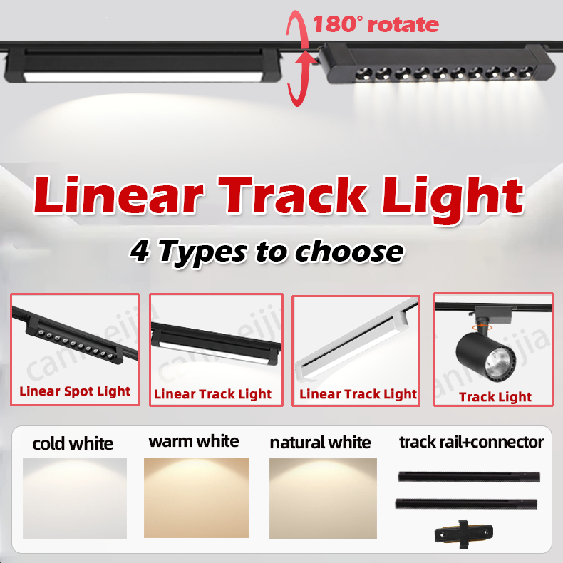 Led Linear Track Light COB Track Lamp track rail Modern Ceiling Lamp ...