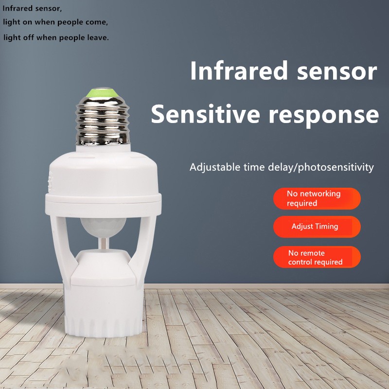 E27 Human Infrared Sensor Light Head Sensor Switch Screw Lamp Holder ...