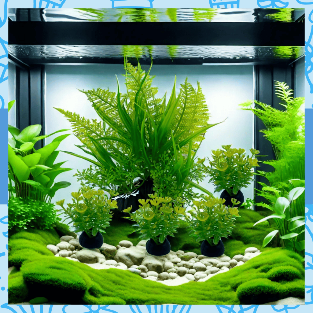 Artificial Water Grass Fish Tank Landscape Plastic Fake Flower ...