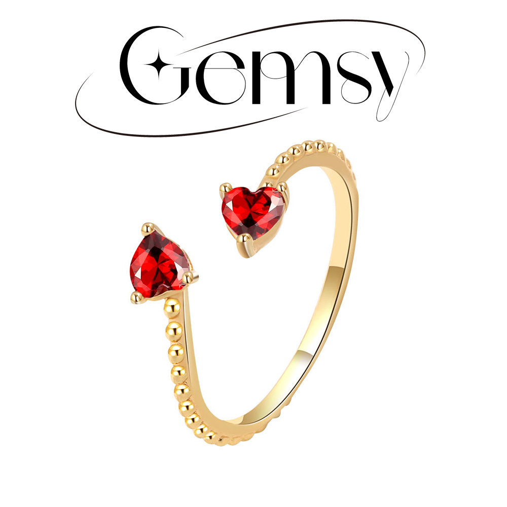 Gemsy Original Design Heart Ring For Women Female Cute Finger Zircon ...