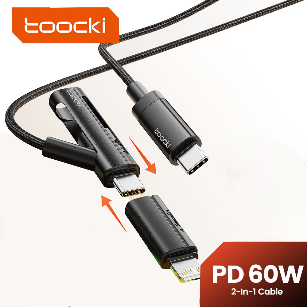 Toocki PD 60W 2-in-1 USB Cable Type C To Type C/1OS Detachcable Otg ...