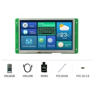 7 Inch LCD Module 800*480 RS232/TTL HMI Commercial Touch Panel Screen Smart UART TFT Display ...